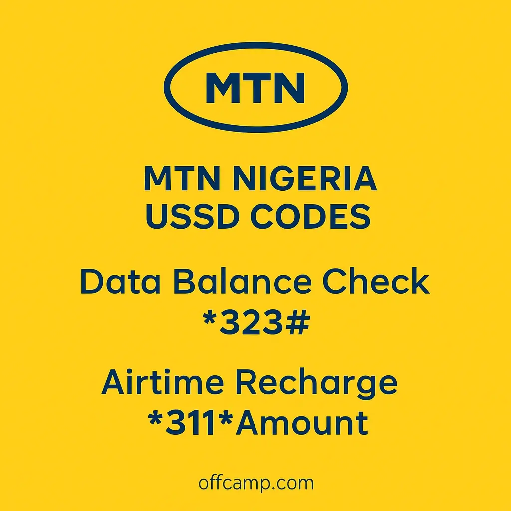 MTN Data Balance Code & USSD Codes Nigeria 2025 | Guide - Offcamp