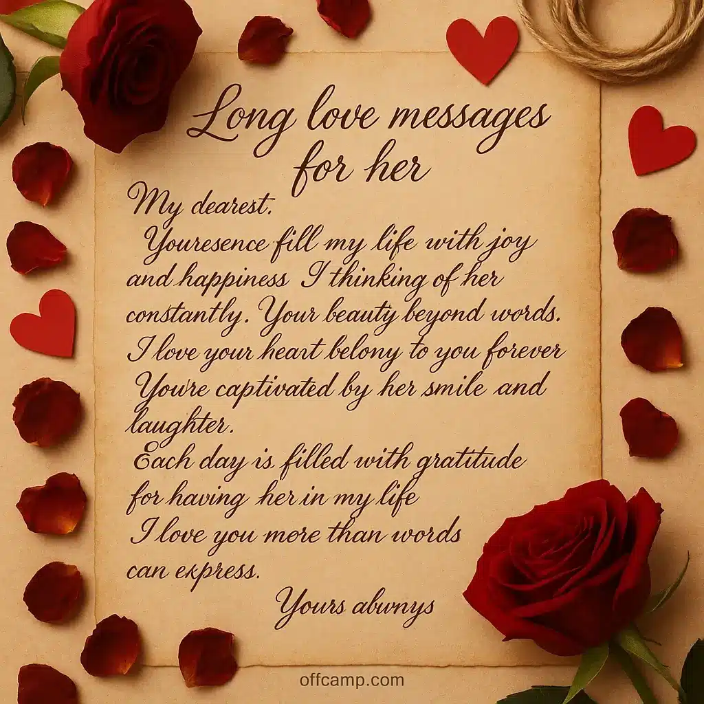 150+ Long Love Messages for Her That Touch the Heart Deeply - Offcamp